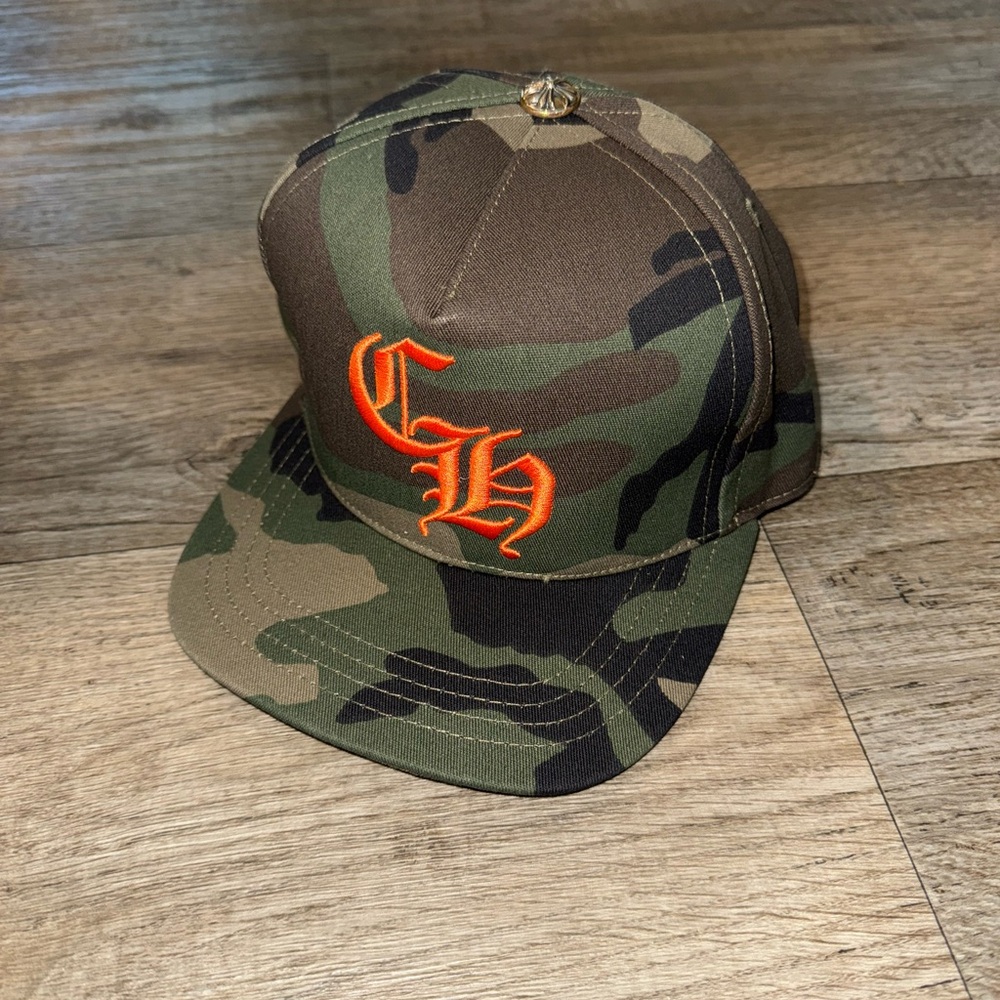 Camo Chrome Hearts Hat Orange Logo - Gem